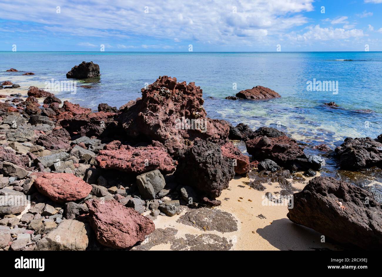 Rocks at the beach in Nacula Island, Yasawa Islands, Fiji Stock Photo ...