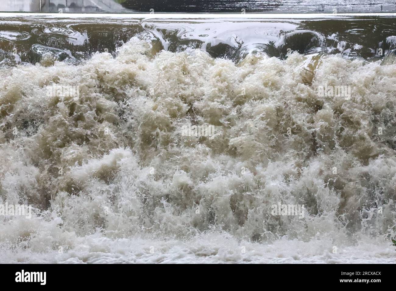 NANJING, CHINA - JULY 17, 2023 - Torrential rain billows down under the ...