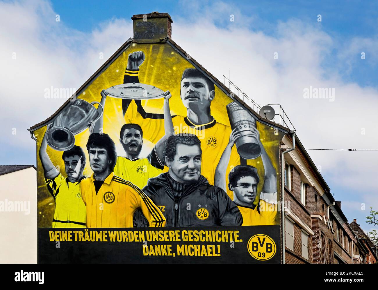 Street art on an apartment building for Michael Zorg and Borussia ...