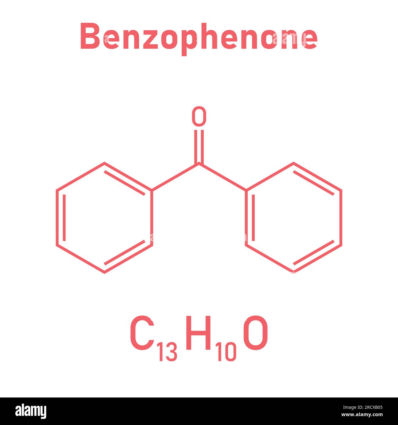 Chemical structure of benzophenone (C13H10O). Chemical resources for ...