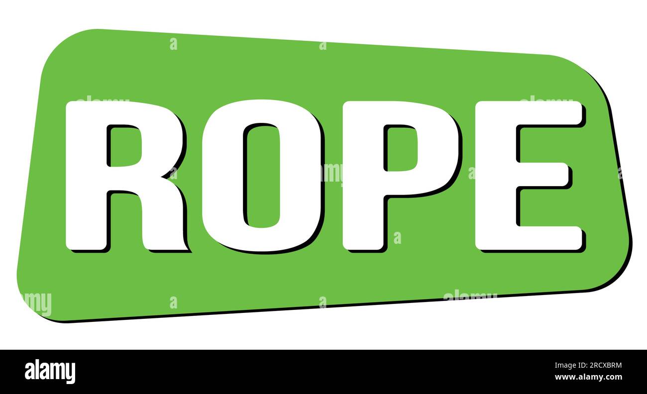 ROPE text written on green trapeze stamp sign Stock Photo - Alamy