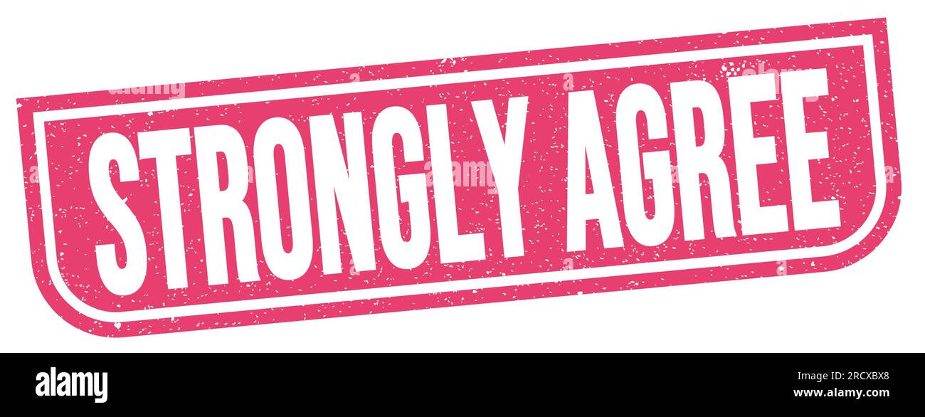 STRONGLY AGREE text written on pink grungy stamp sign Stock Photo - Alamy