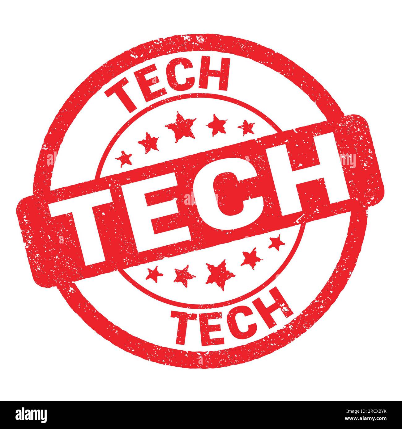 TECH text written on red grungy stamp sign Stock Photo - Alamy