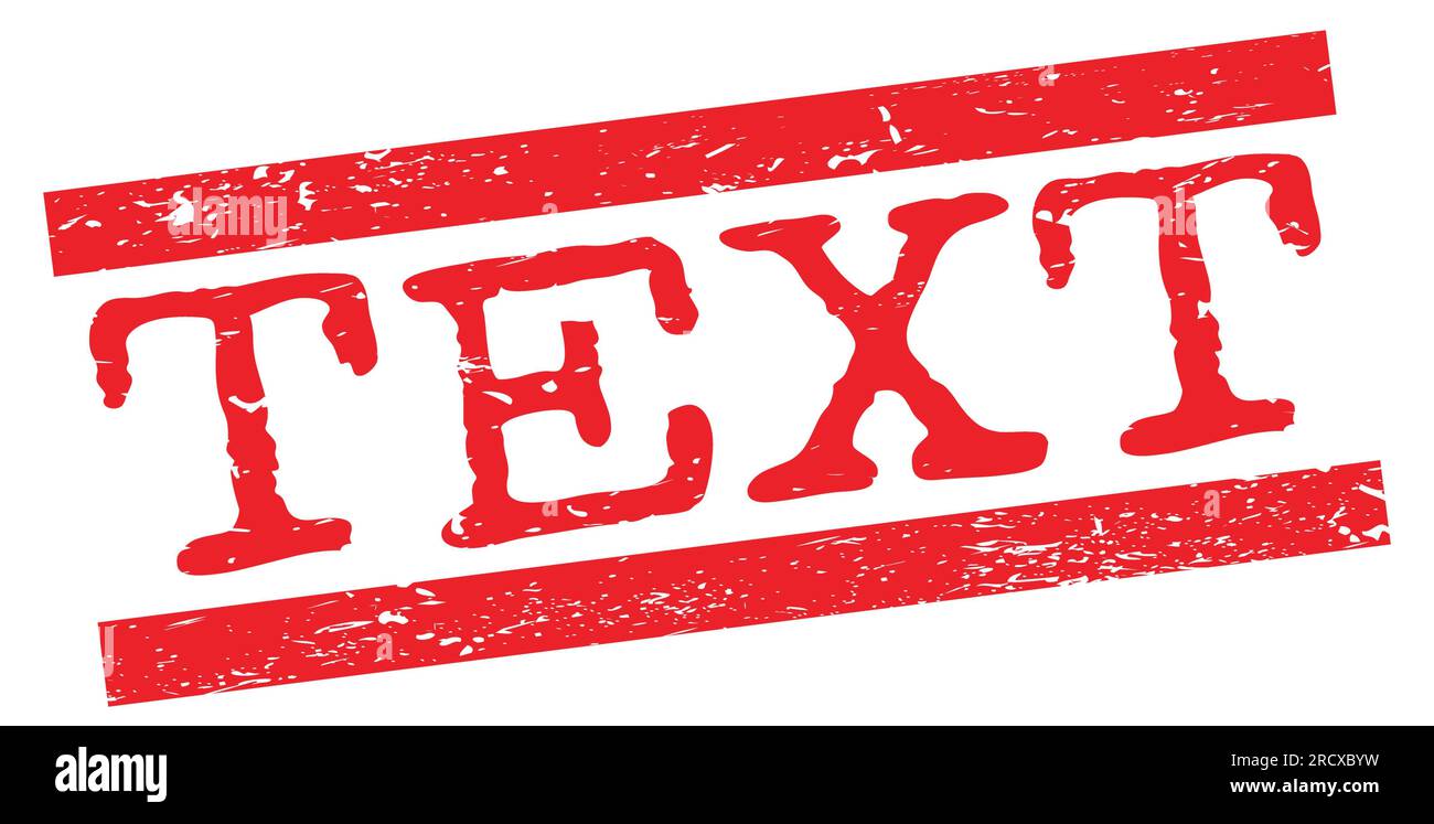 TEXT text written on red grungy lines stamp sign Stock Photo - Alamy
