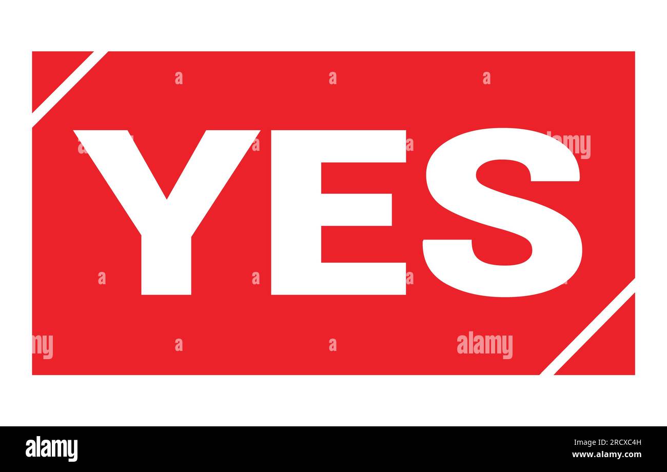 Word yes written on red hi-res stock photography and images - Alamy