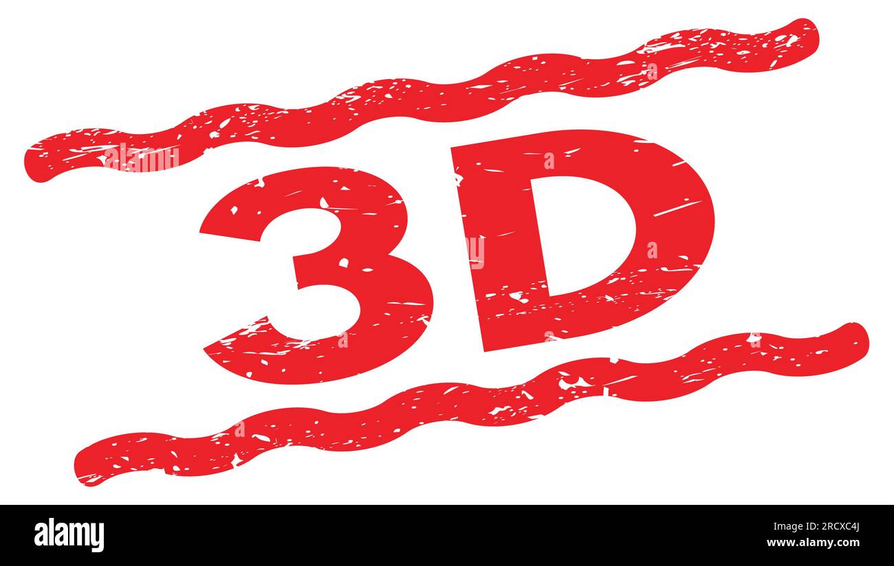 3D text written on red lines stamp sign Stock Photo - Alamy