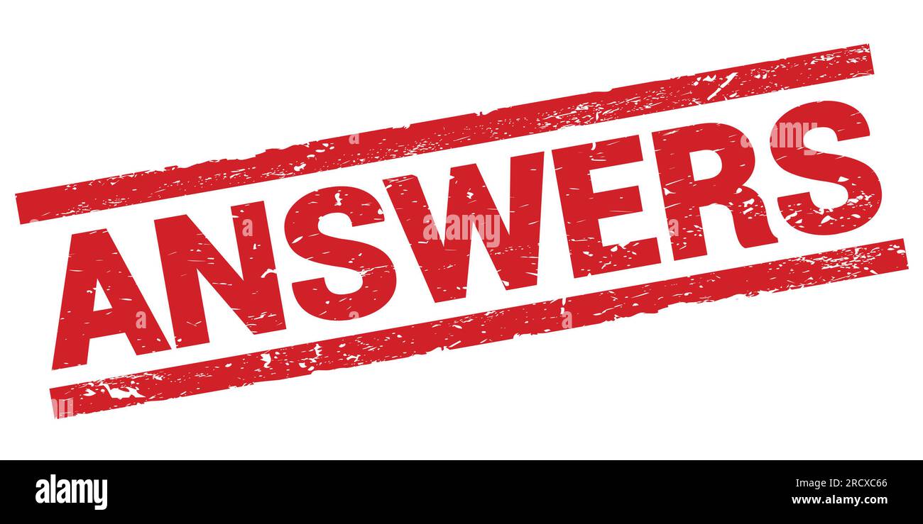 ANSWERS text written on red rectangle stamp sign Stock Photo - Alamy