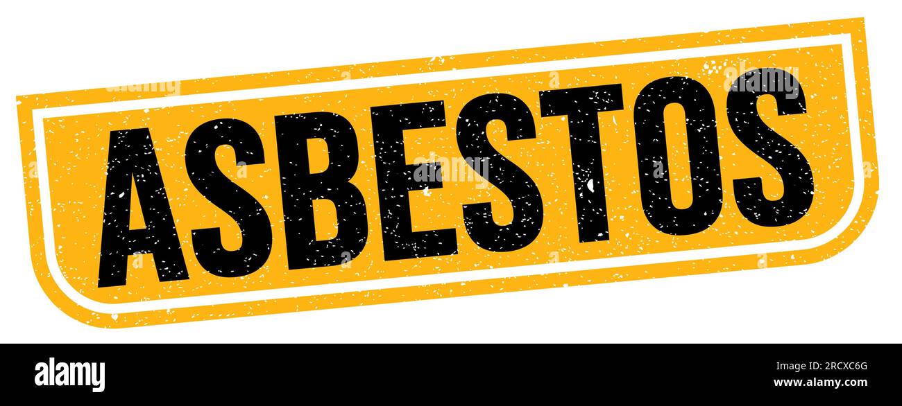 ASBESTOS text written on yellow-black grungy stamp sign Stock Photo - Alamy