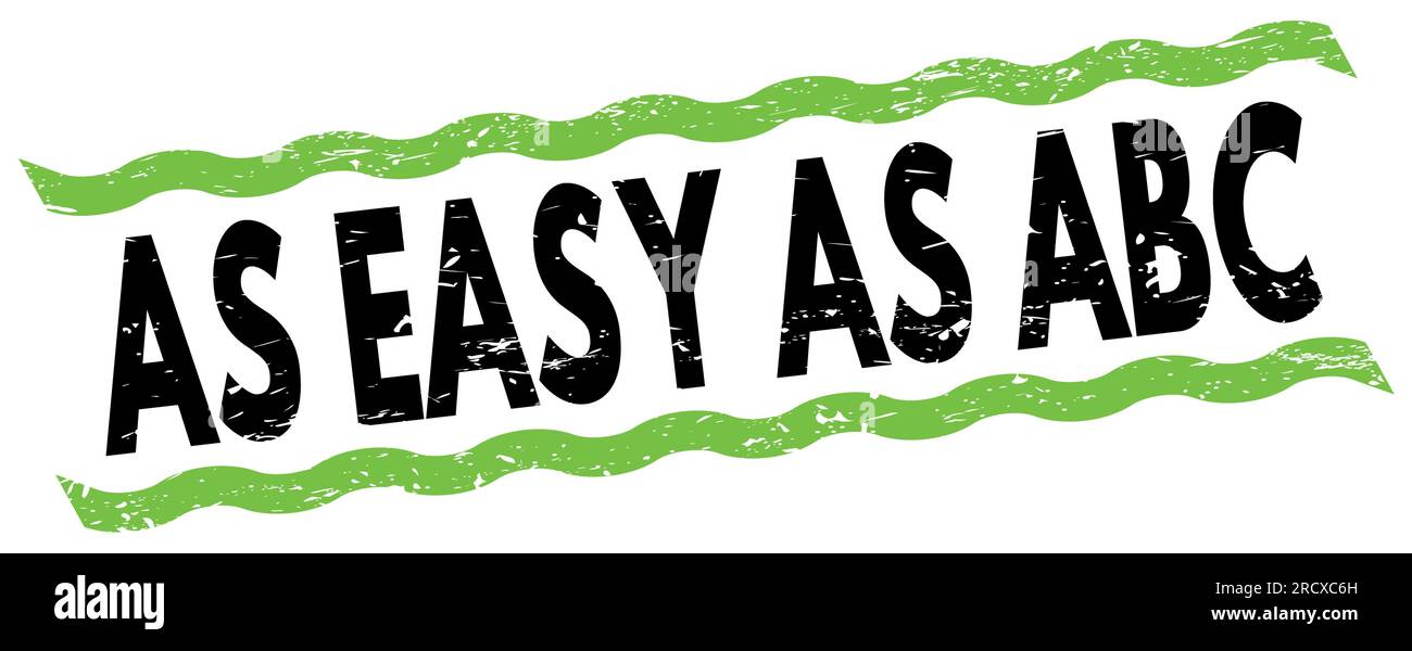 AS EASY AS ABC text written on green-black lines stamp sign Stock Photo ...