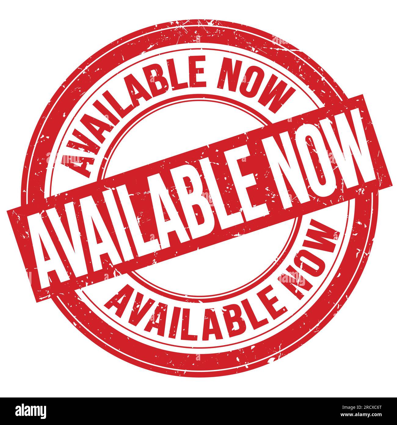 AVAILABLE NOW text written on red round grungy stamp sign Stock Photo ...