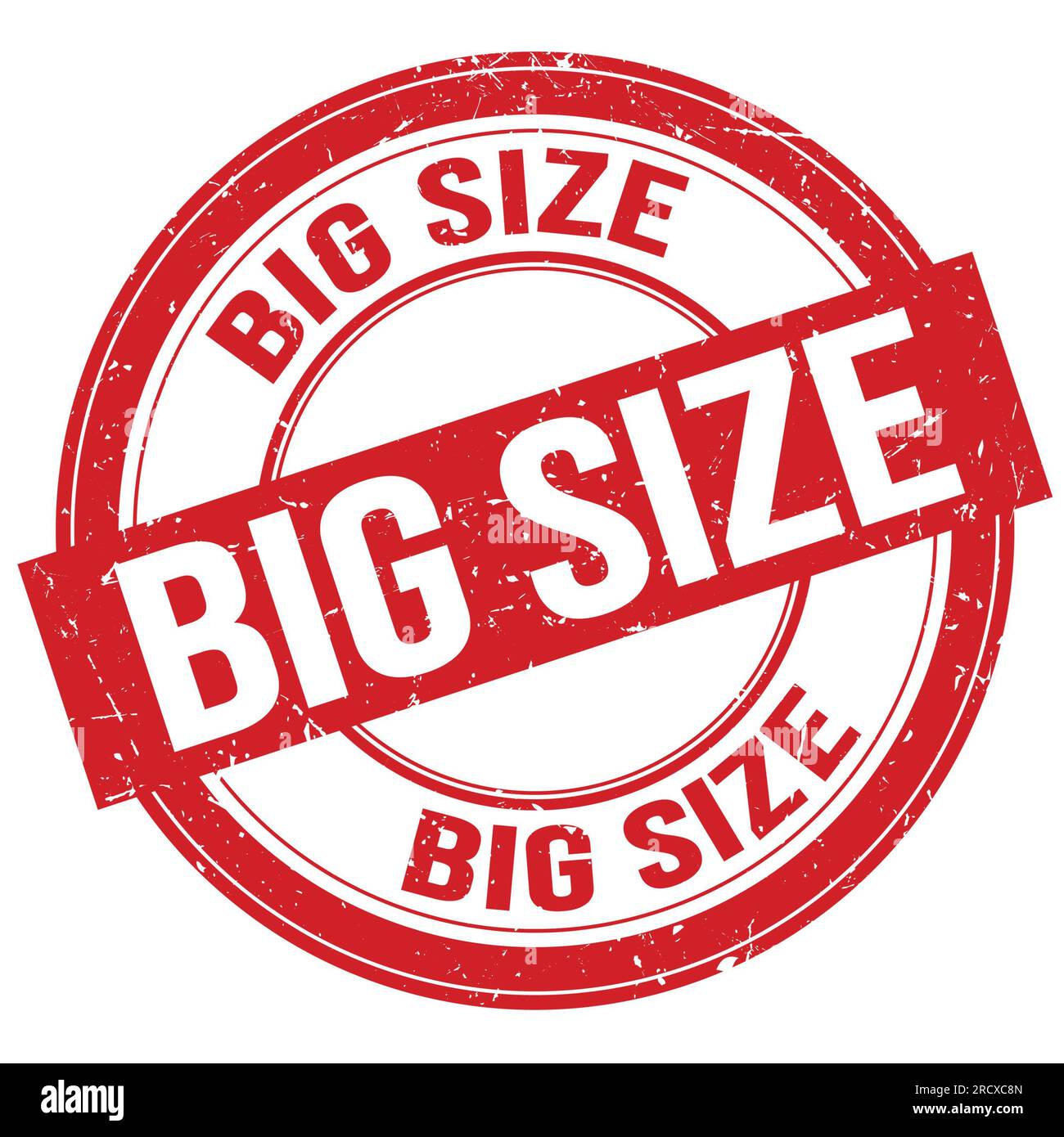 BIG SIZE text written on red round grungy stamp sign Stock Photo - Alamy