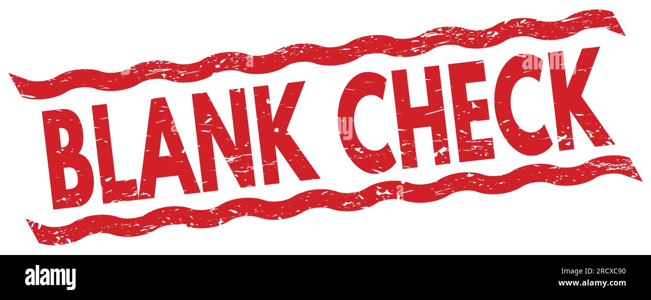 BLANK CHECK text written on red lines stamp sign Stock Photo - Alamy