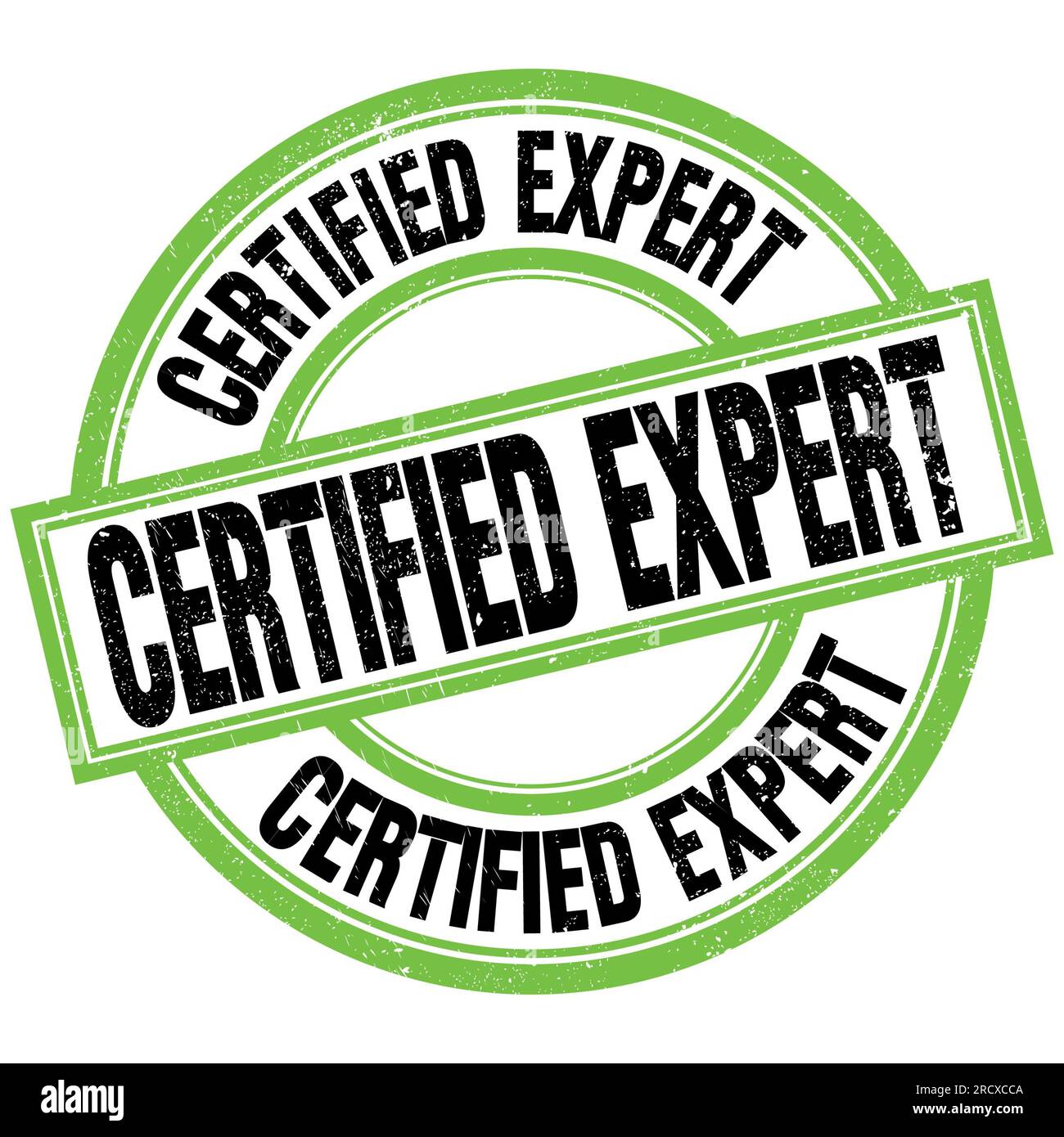 CERTIFIED EXPERT text written on green-black round stamp sign Stock ...