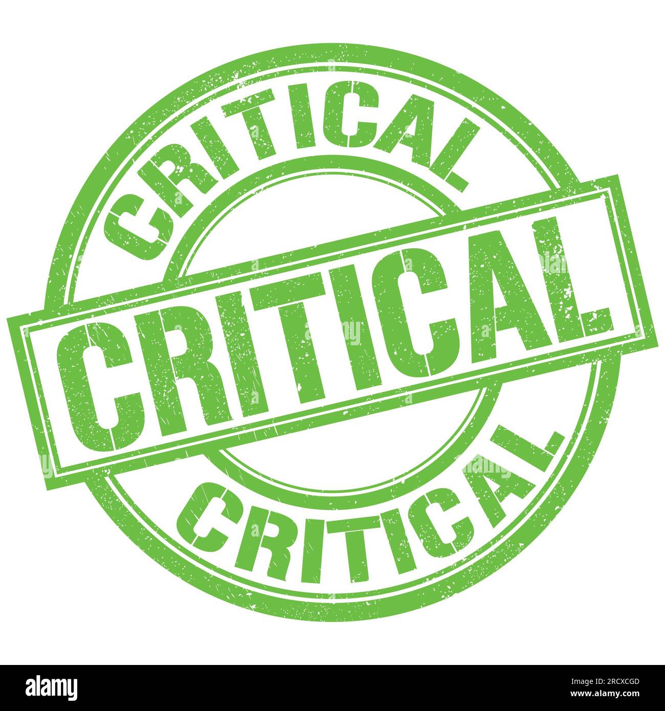 CRITICAL text written word on green round stamp sign Stock Photo - Alamy