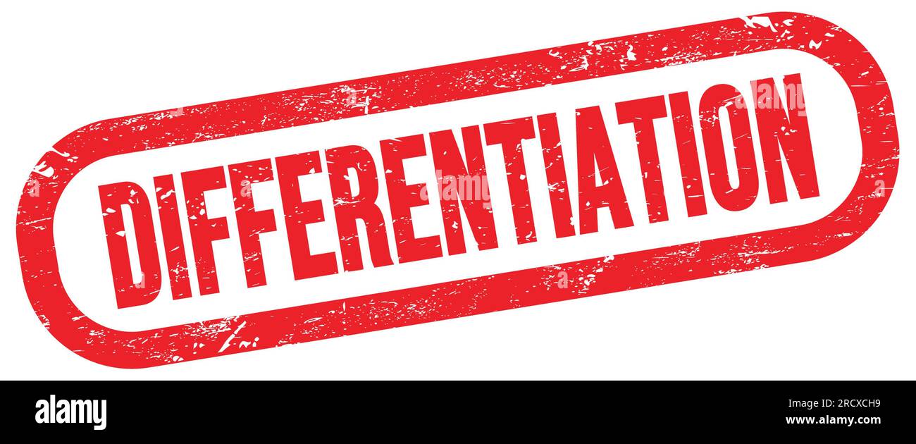 DIFFERENTIATION, text on red rectangle stamp sign Stock Photo - Alamy