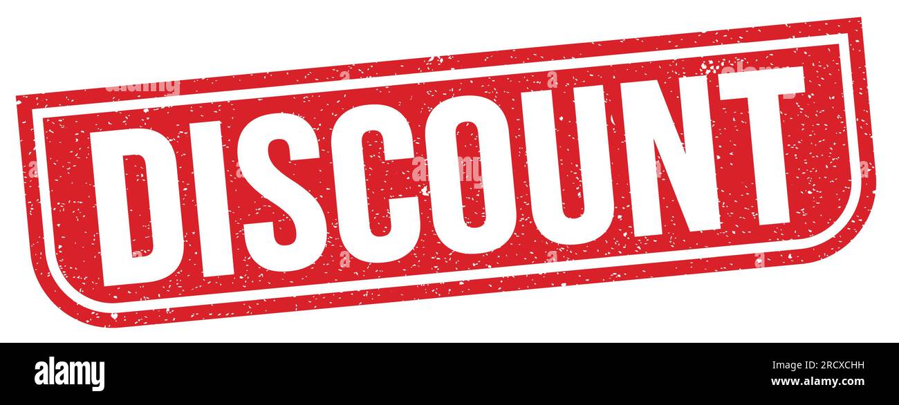 DISCOUNT text written on red grungy stamp sign Stock Photo - Alamy
