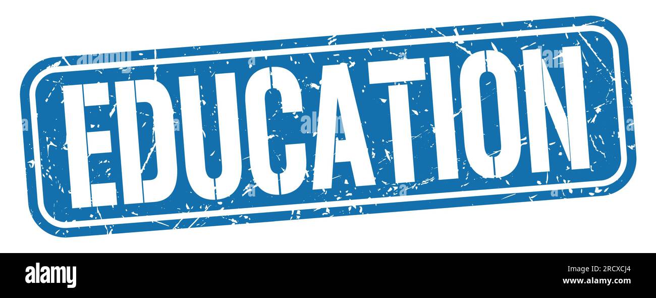 EDUCATION text written on blue grungy stamp sign Stock Photo - Alamy
