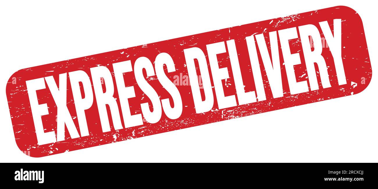 EXPRESS DELIVERY text written on red grungy stamp sign Stock Photo - Alamy