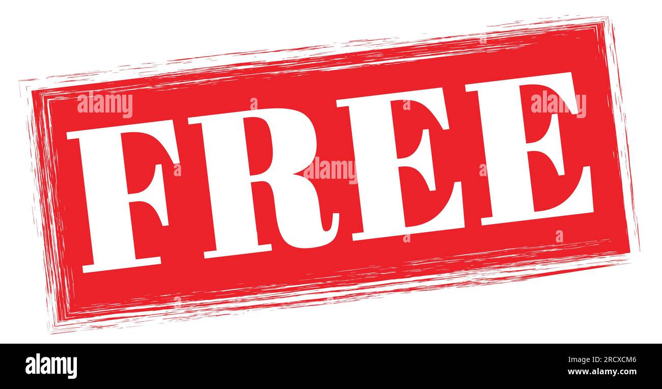 FREE text written on red rectangle stamp sign Stock Photo - Alamy