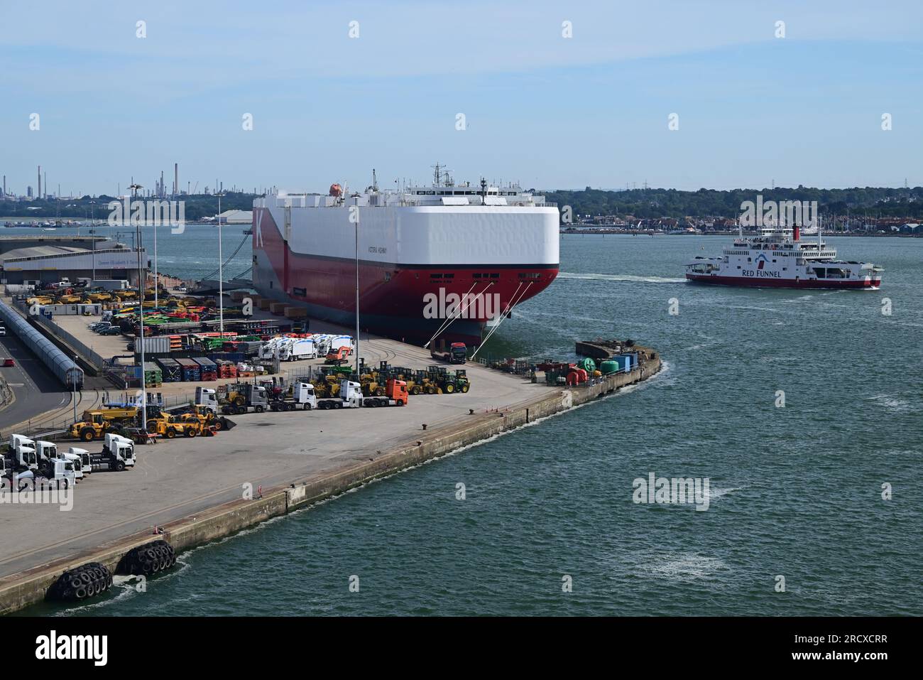 Vehicles Carrier Victoria Highway moored at Southampton docks, as Red ...