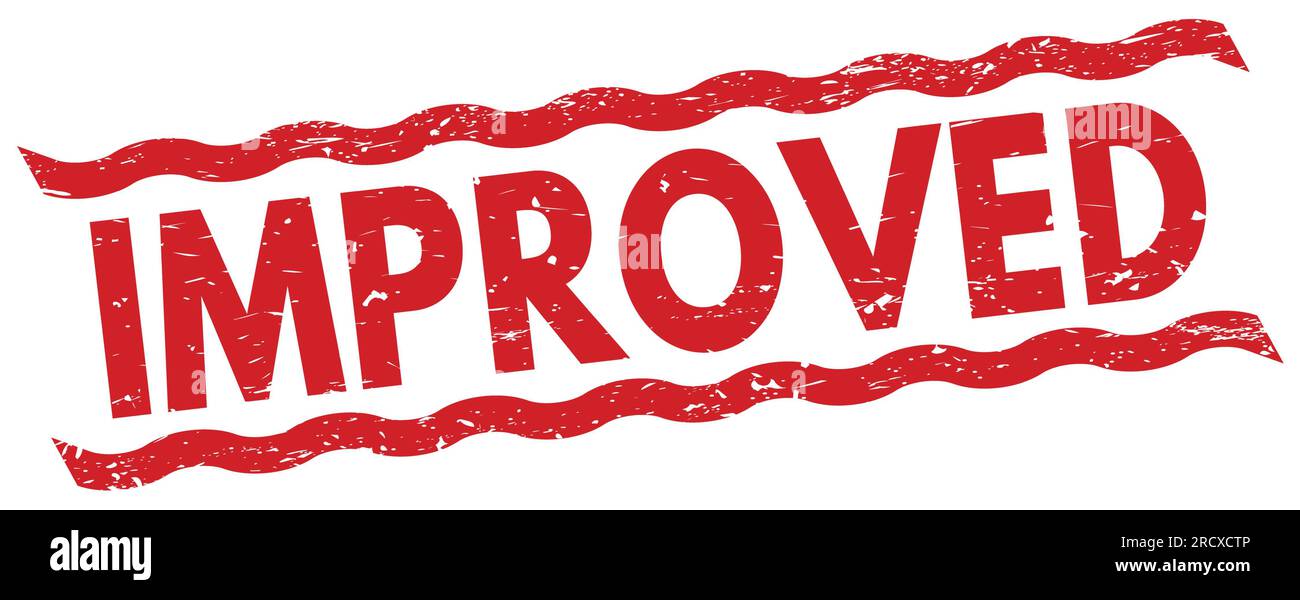 IMPROVED text written on red lines stamp sign Stock Photo - Alamy