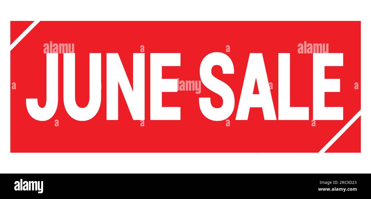 JUNE SALE text written on red grungy stamp sign Stock Photo - Alamy