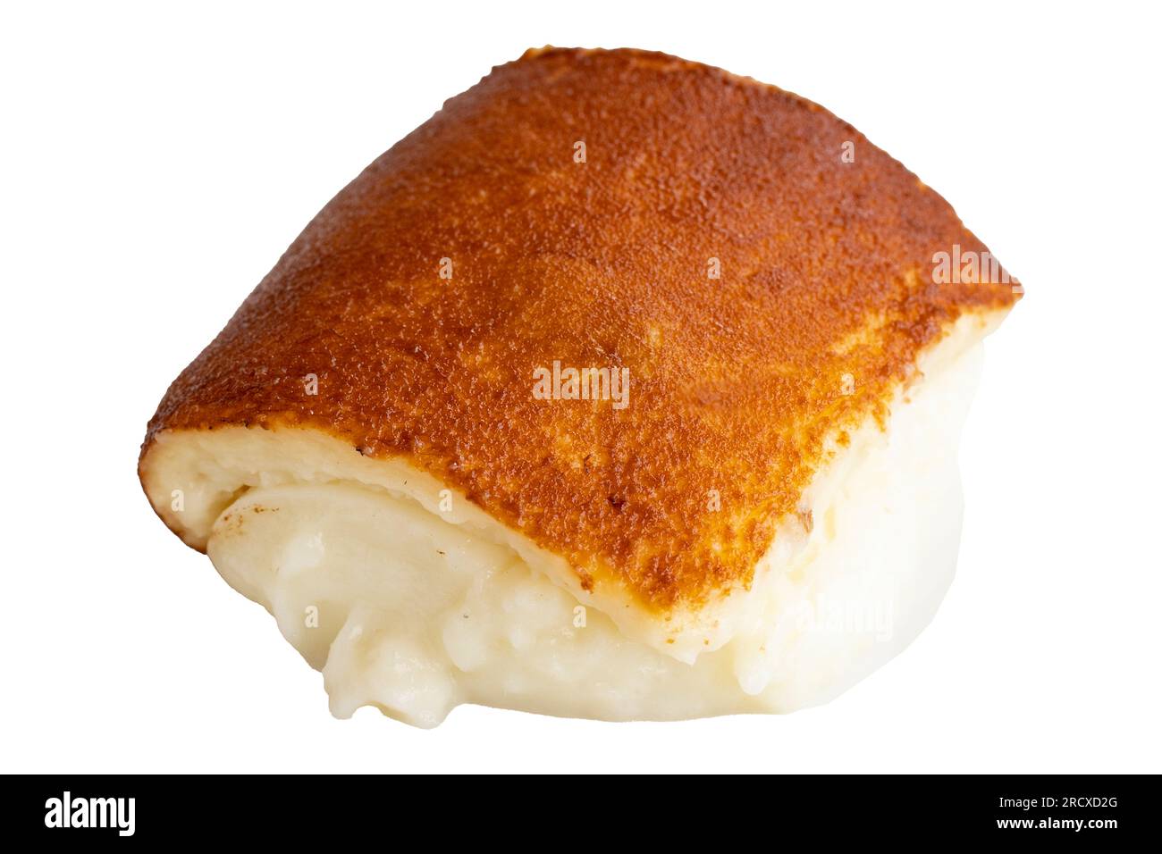 Kazandibi dessert isolated on white background. Milky dessert ...