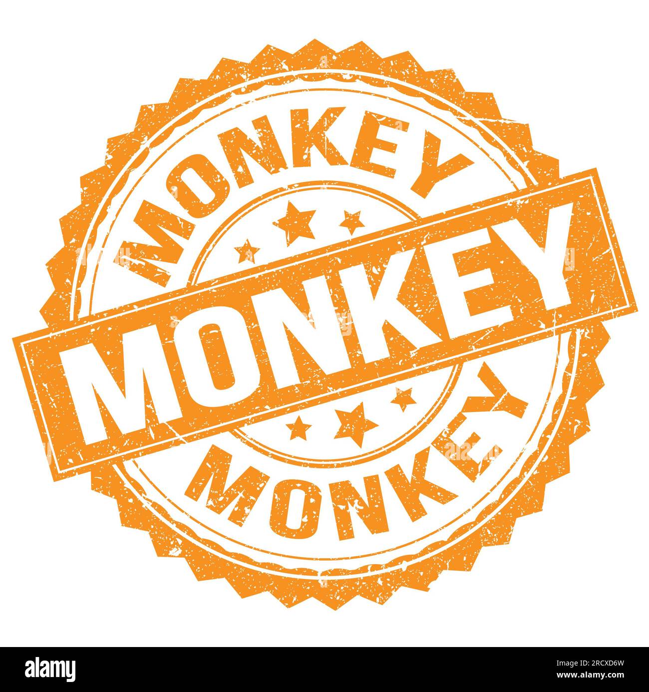MONKEY text written on orange round stamp sign Stock Photo - Alamy