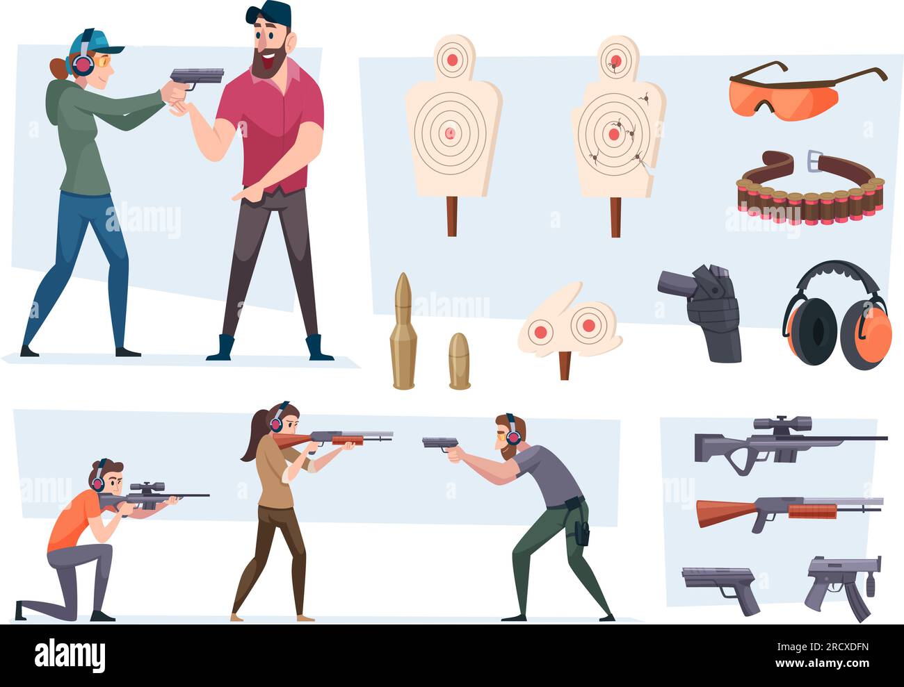 Shooting gallery. Goals for shooting weapons people with guns exact ...