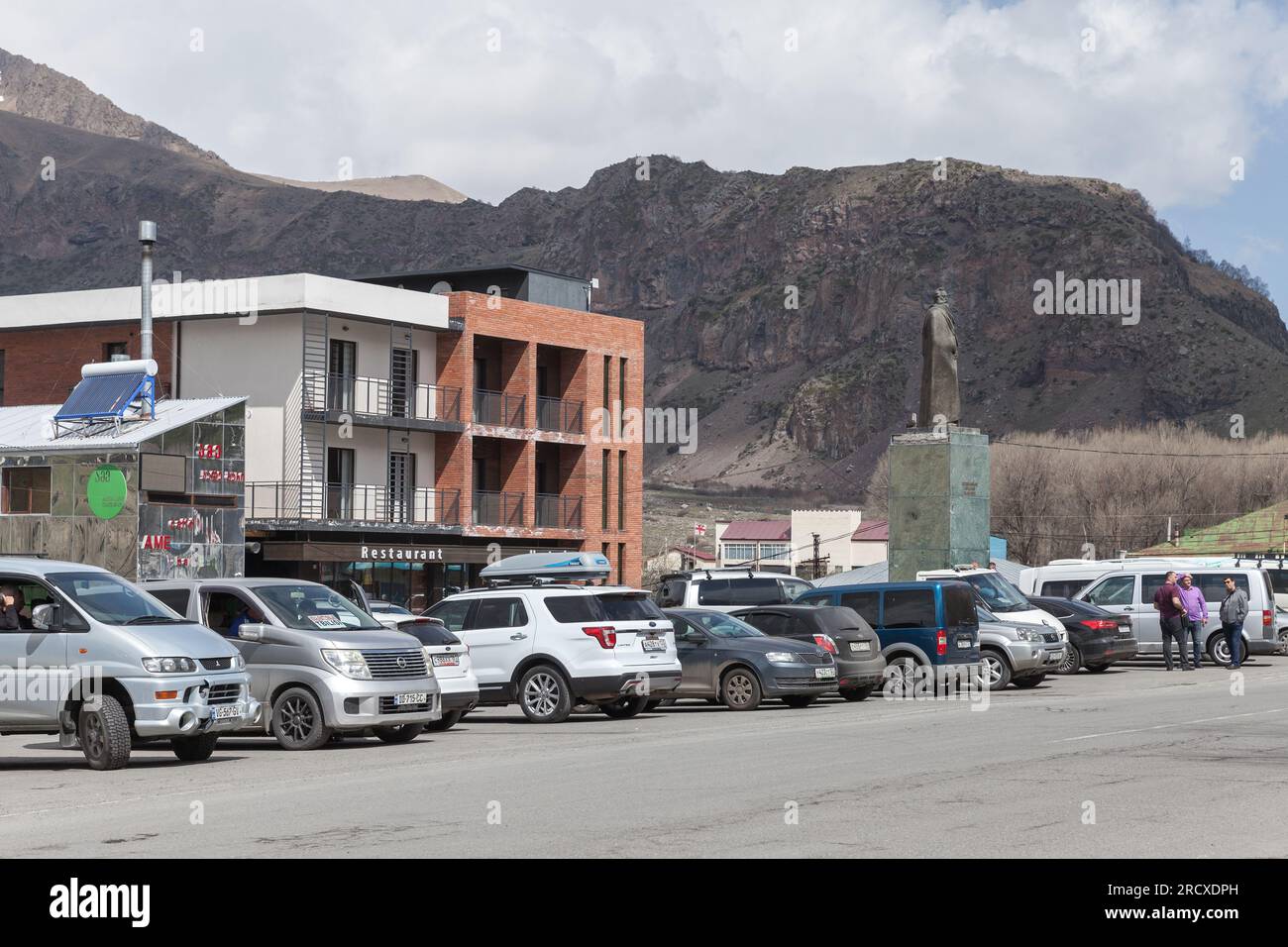Stepantsminda, Georgia - May 1, 2019: Stepantsminda street view ...