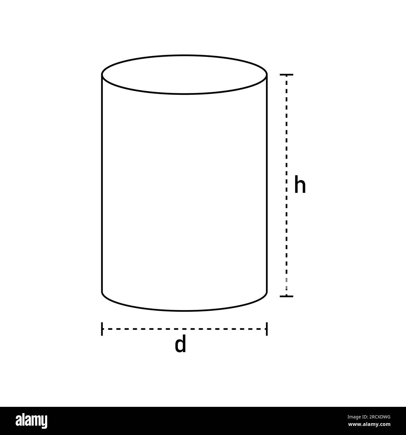 Black cylinder 3D shape in mathematics. Vector illustration isolated on ...