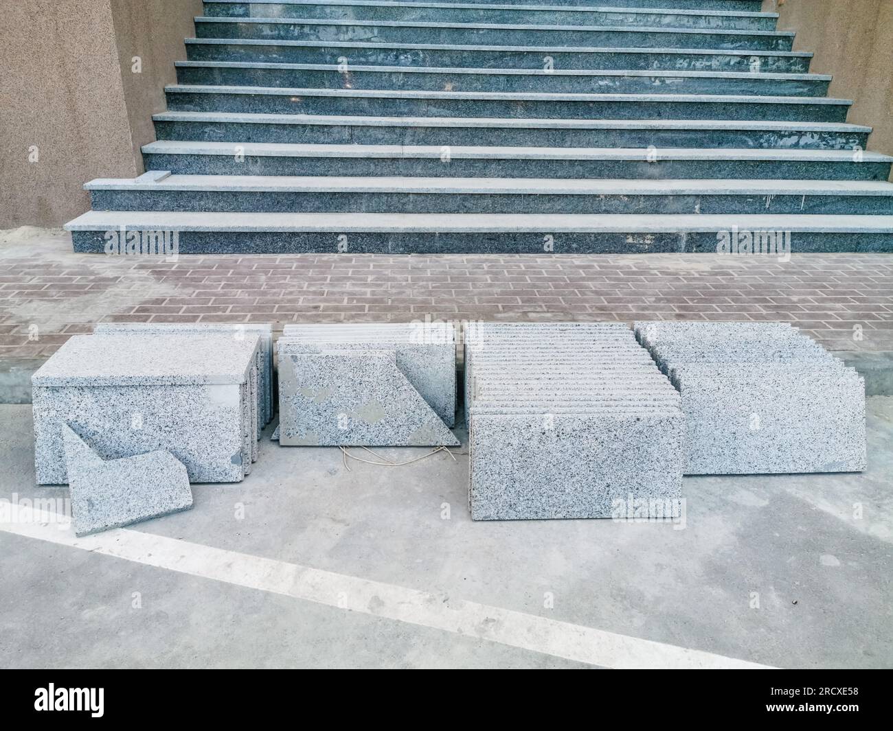 Stairs in Construction Building. Concrete Stairs. Staircase under ...