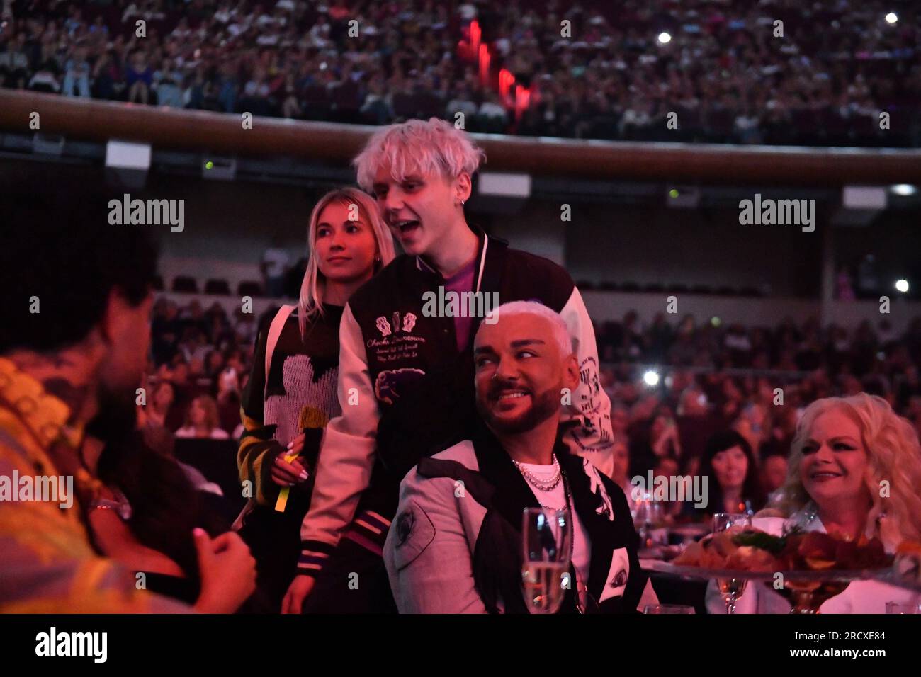 Moscow. Singers Vanya Dmitrienko, Philip Kirkorov and Larisa Dolina at ...