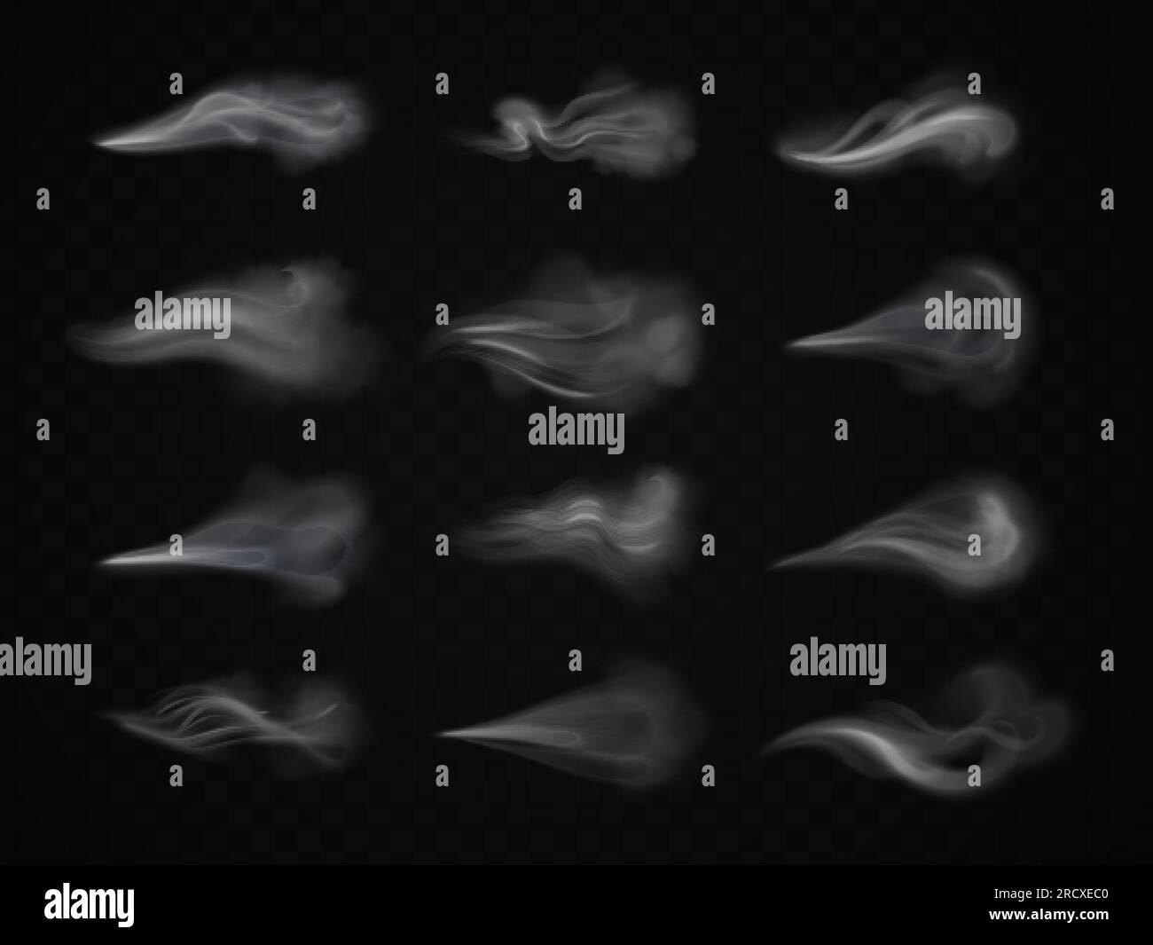 Wind gust. Realistic air winds blow, breeze current stream or white ...