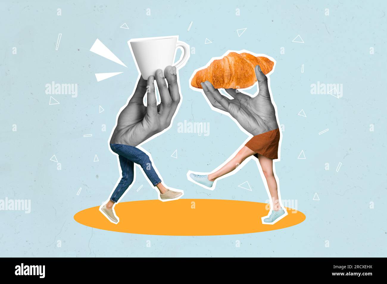 Creative composite illustration photo collage of bodyless people hands ...