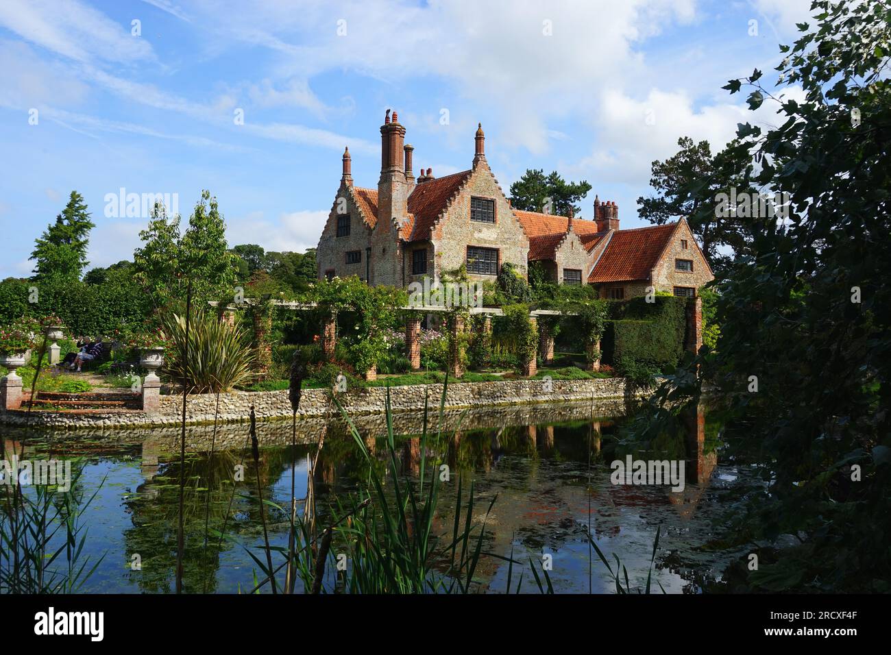 Hindringham Hall - historic moated manor house Stock Photo - Alamy