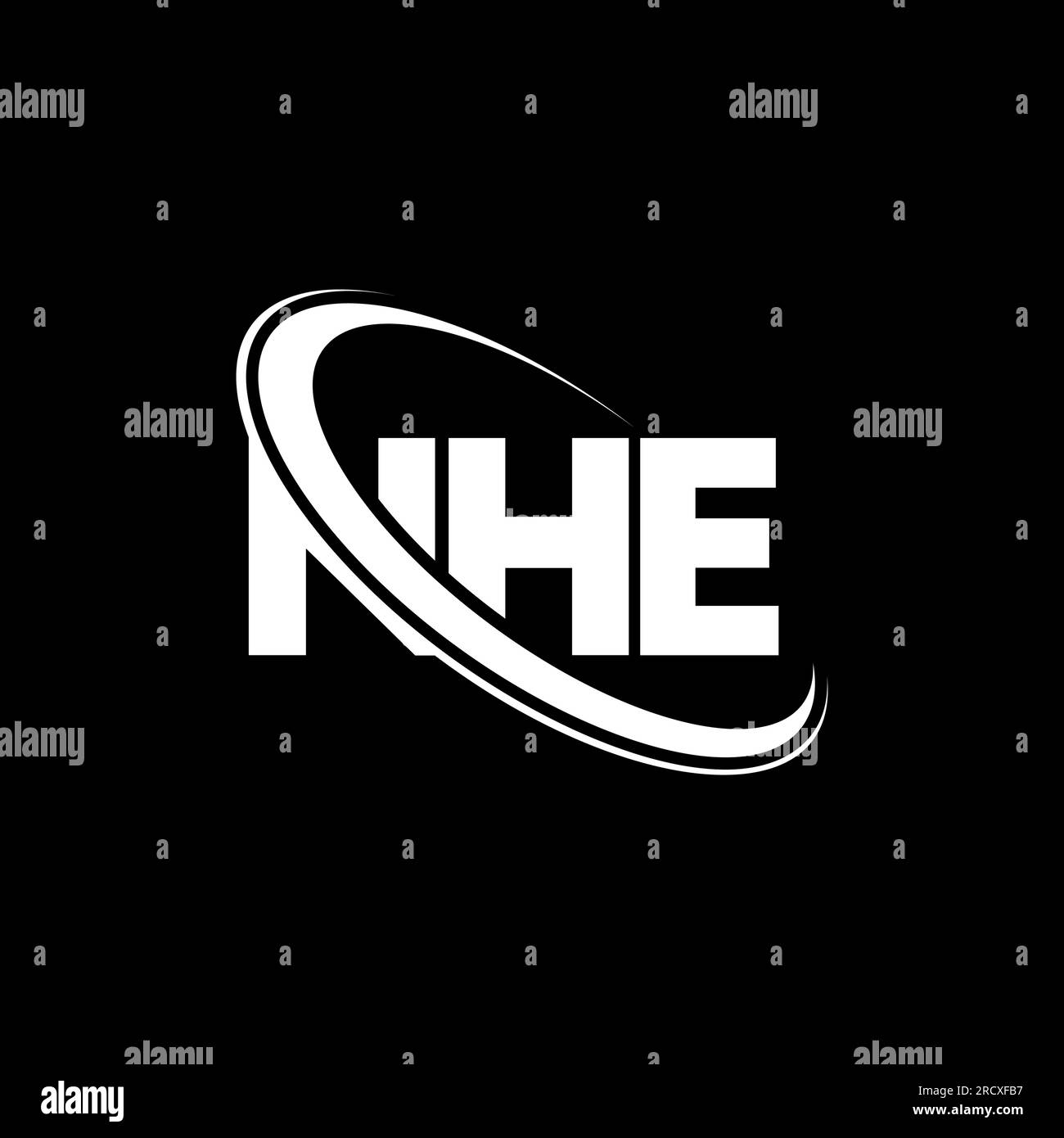 NHE logo. NHE letter. NHE letter logo design. Initials NHE logo linked ...