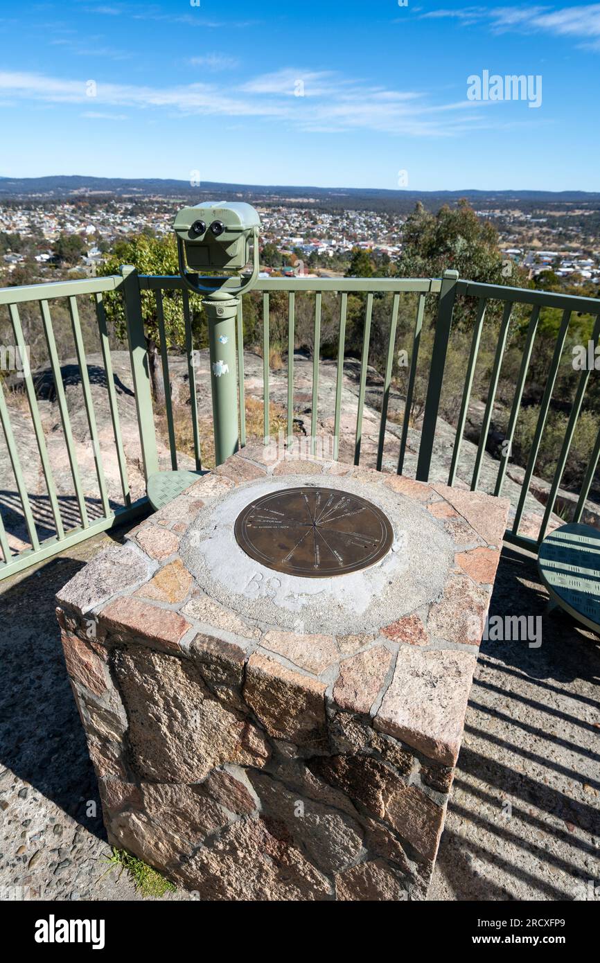 Directional compas overlooking Stanthorpe, Mt Marlay scenic lookout ...