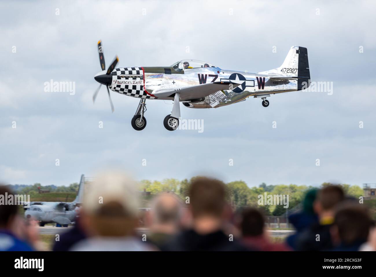 P-51D Mustang 'Frances Dell' arriving at RAF Fairford at perform at the ...