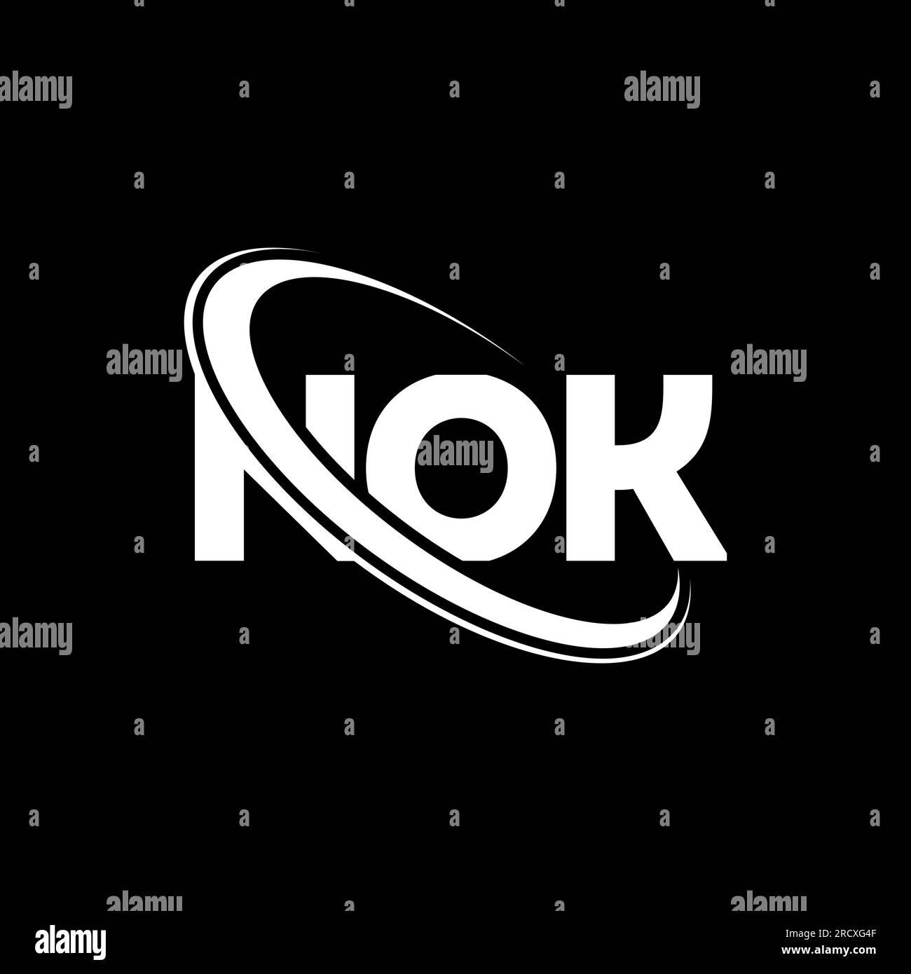 NOK logo. NOK letter. NOK letter logo design. Initials NOK logo linked ...
