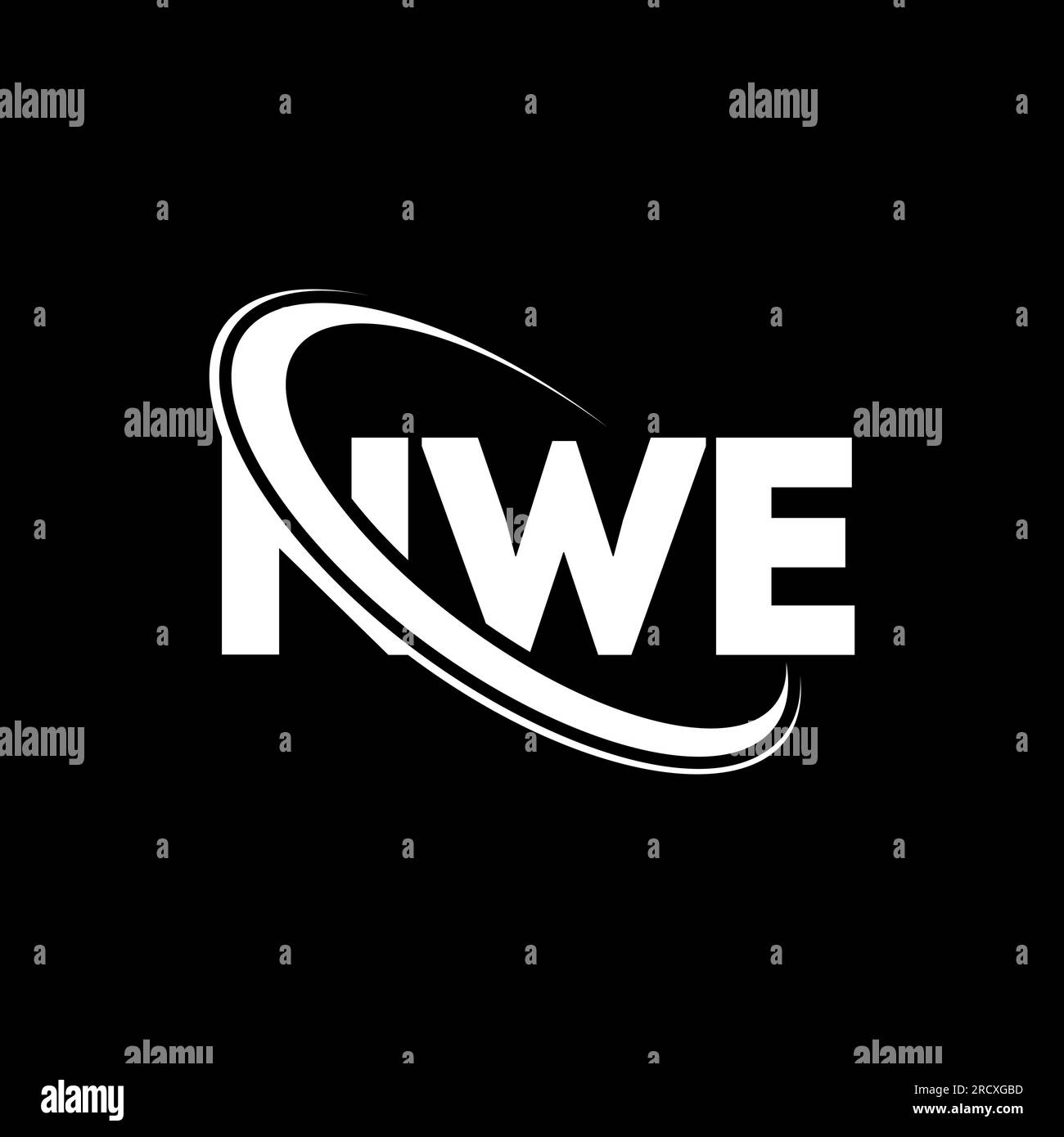 NWE logo. NWE letter. NWE letter logo design. Initials NWE logo linked with circle and uppercase ...