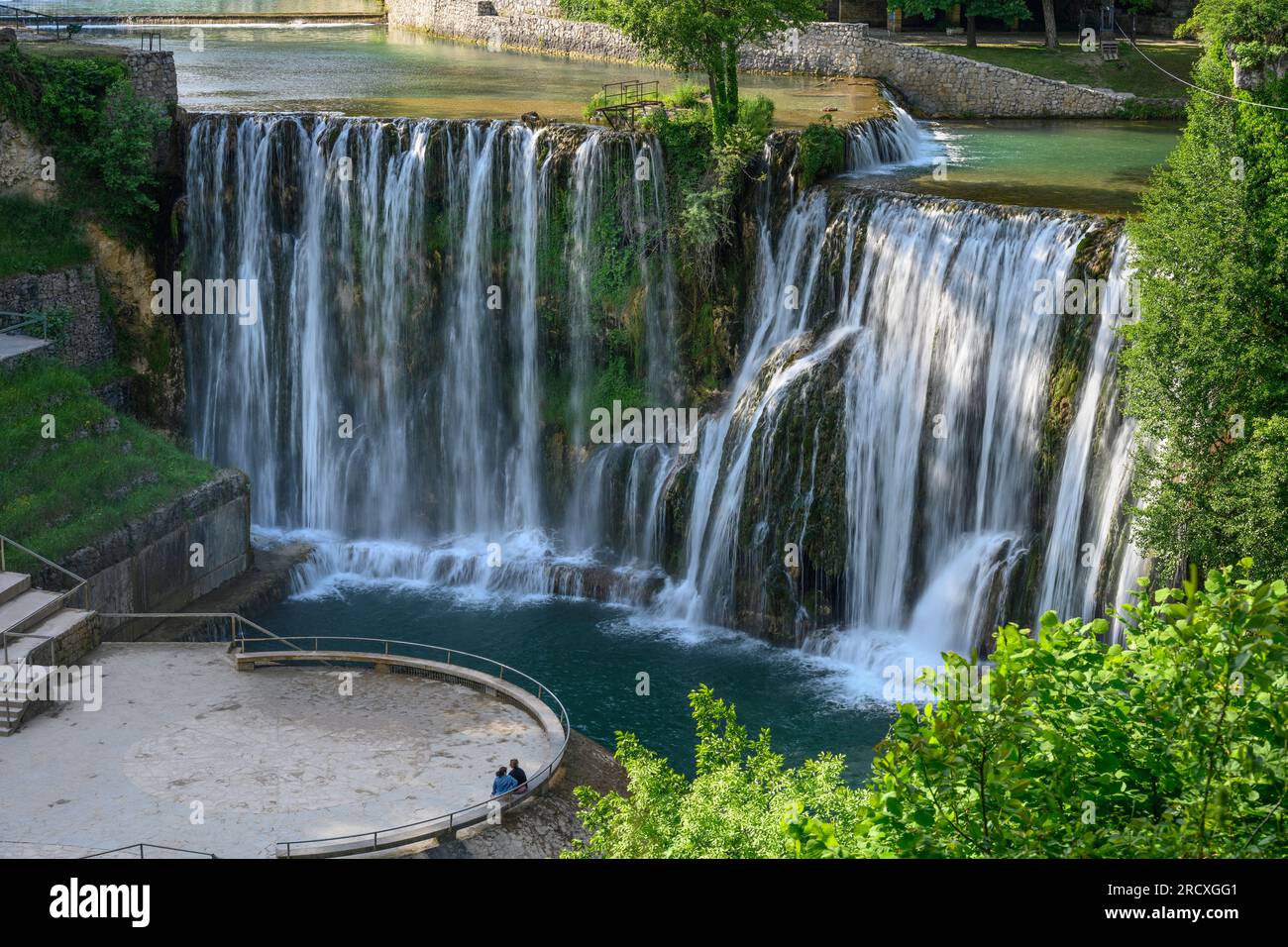 The Pliva Waterfall at Jajce in central Bosnia Herzegovina, Balkan ...