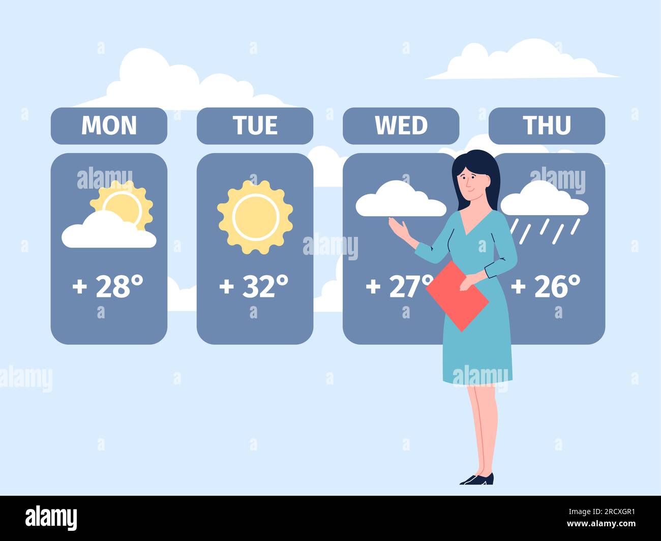 Woman forecasting weather Stock Vector Images - Alamy