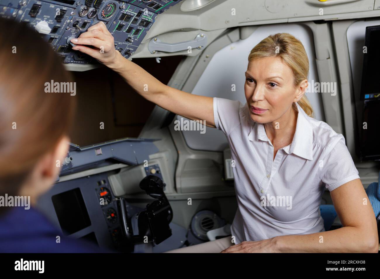 pilot in the aircraft cockpit Stock Photo - Alamy