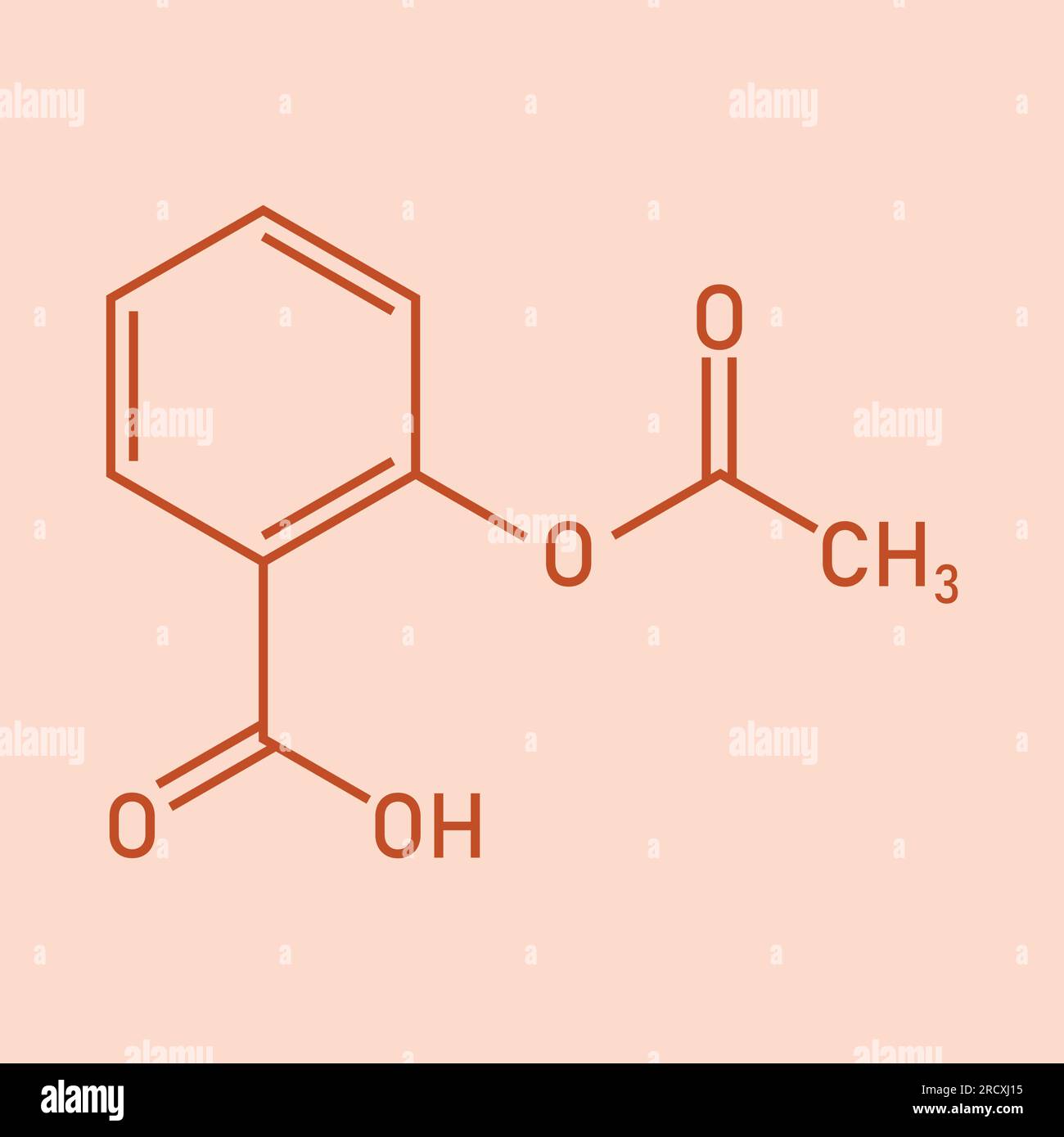 Chemical structure of Aspirin or Acetylsalicylic acid (C9H8O4 ...