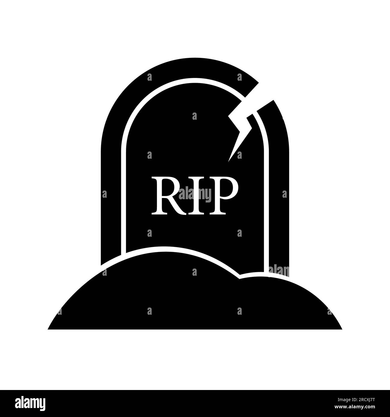 Tombstone, graveyard on white background. Pictogram, icon set ...