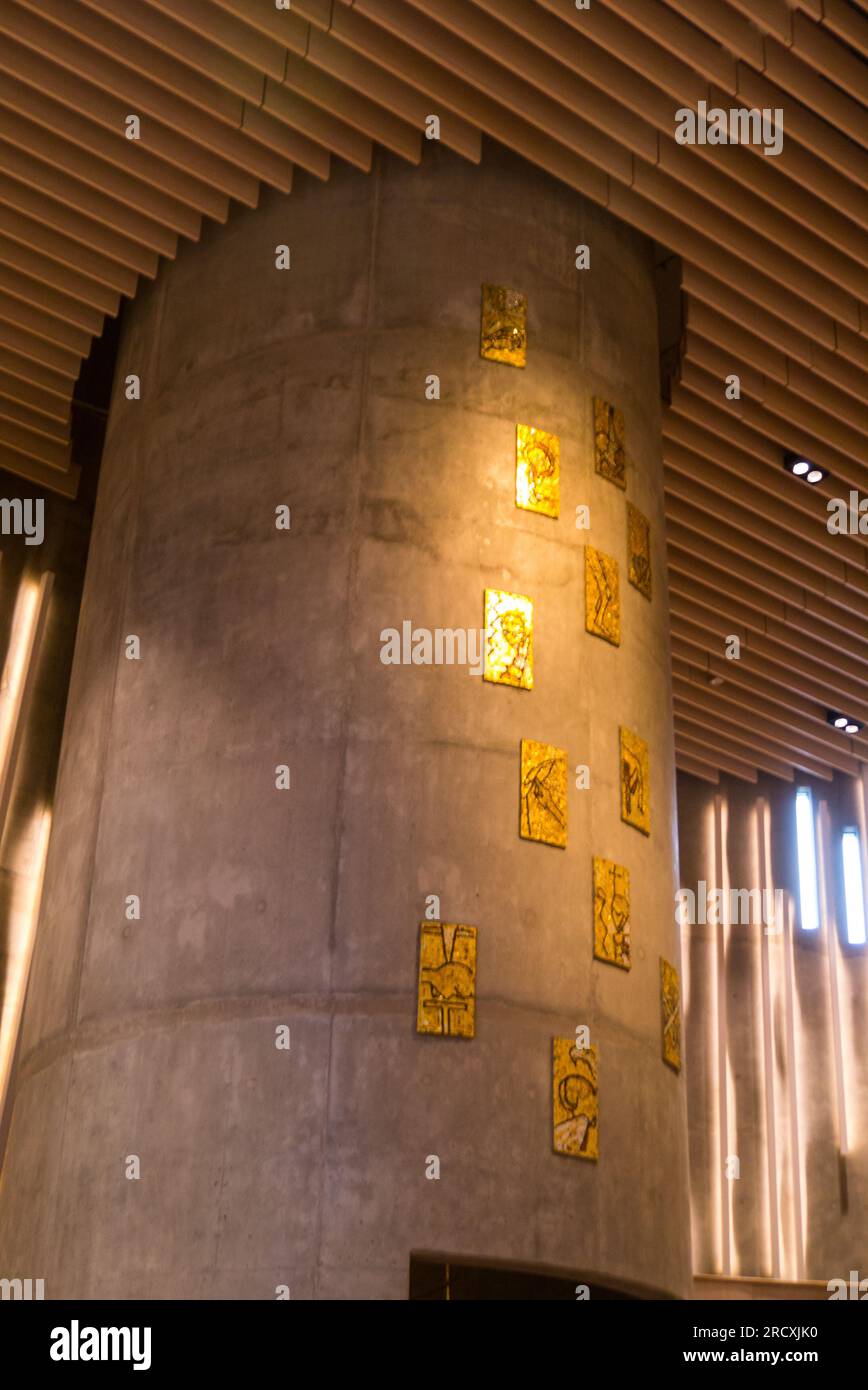 Lower part of spiral belfry inside Northern Lights Cathedral Alta ...