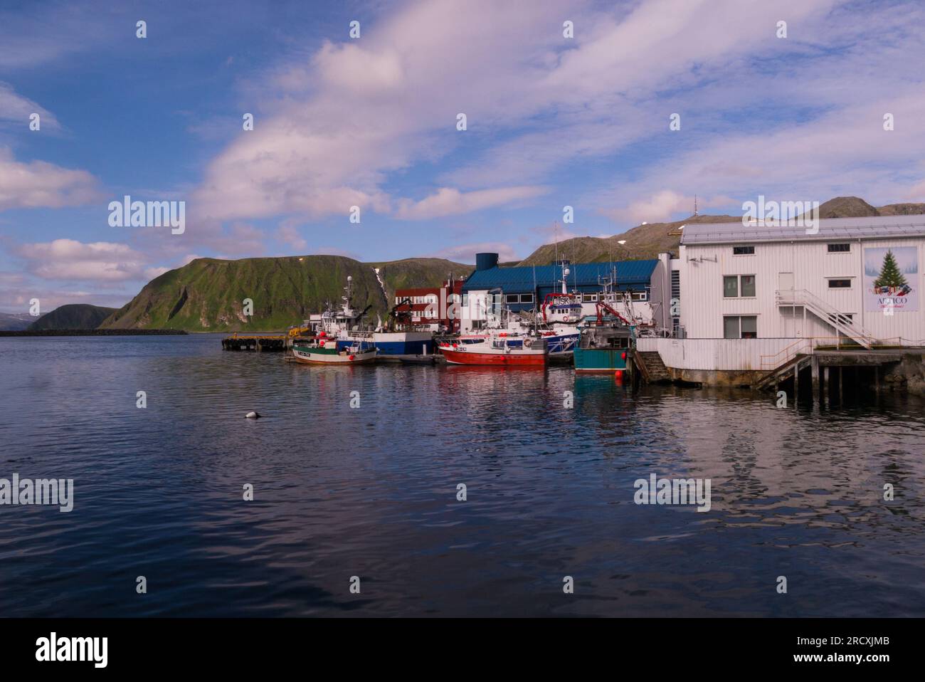Honningsvåg harbour northern most city in mainland Norway Europe on ...