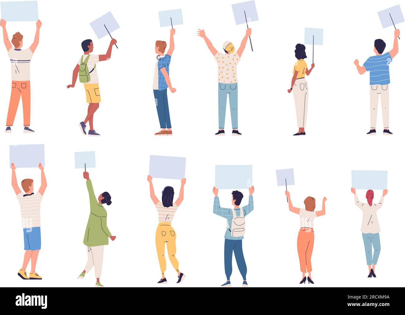 Protester back view Cut Out Stock Images & Pictures - Alamy