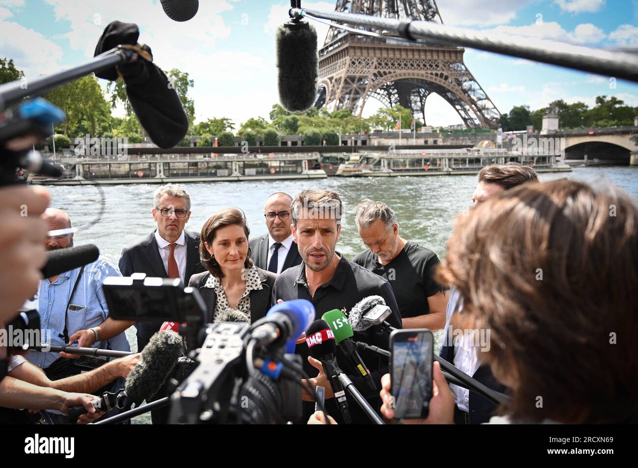 Paris, France. 17th July 2023. Tony Estanguet, President of the Paris ...